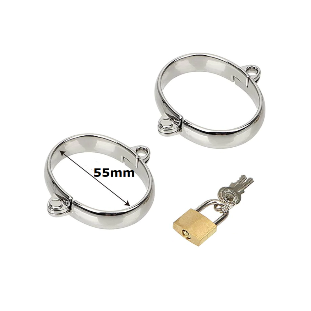 Stainless Steel Handcuffs Hand Cuff Wrist Shackles Bondage Restraint ...